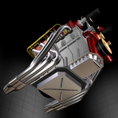 3d dodge viper v10 v8 engine