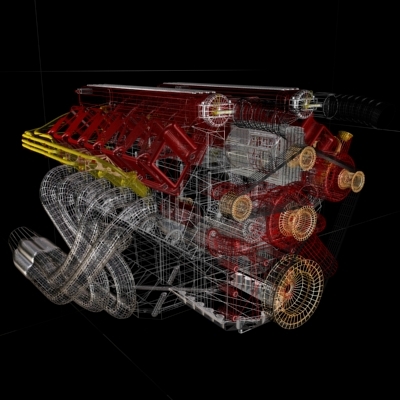 3d dodge viper v10 v8 engine
