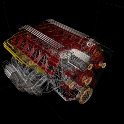 3d dodge viper v10 v8 engine