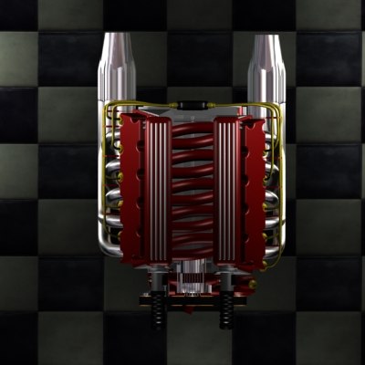 3d dodge viper v10 v8 engine