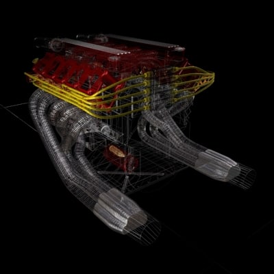3d dodge viper v10 v8 engine