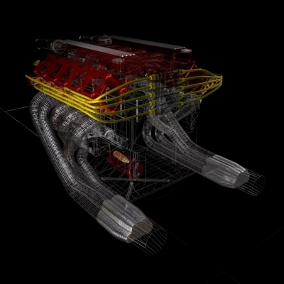 3d dodge viper v10 v8 engine