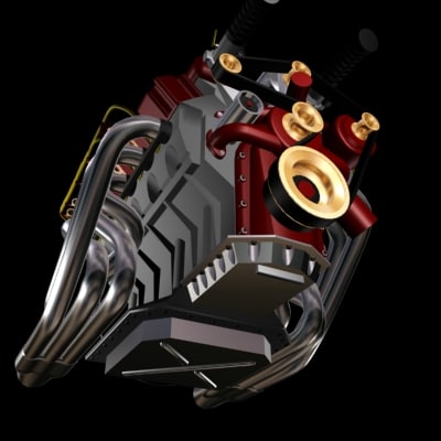 3d dodge viper v10 v8 engine