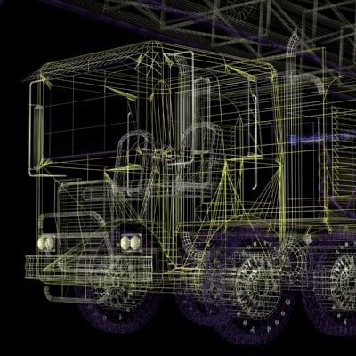 3d model truck mounted drilling rig