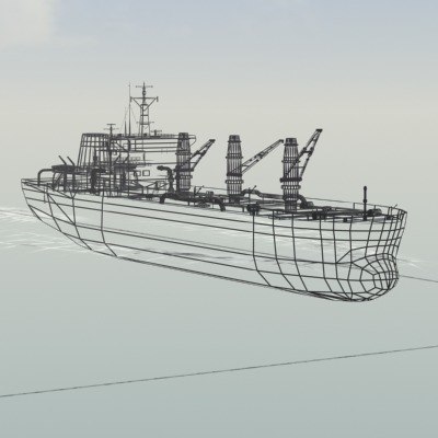 3d cargo transport ship model