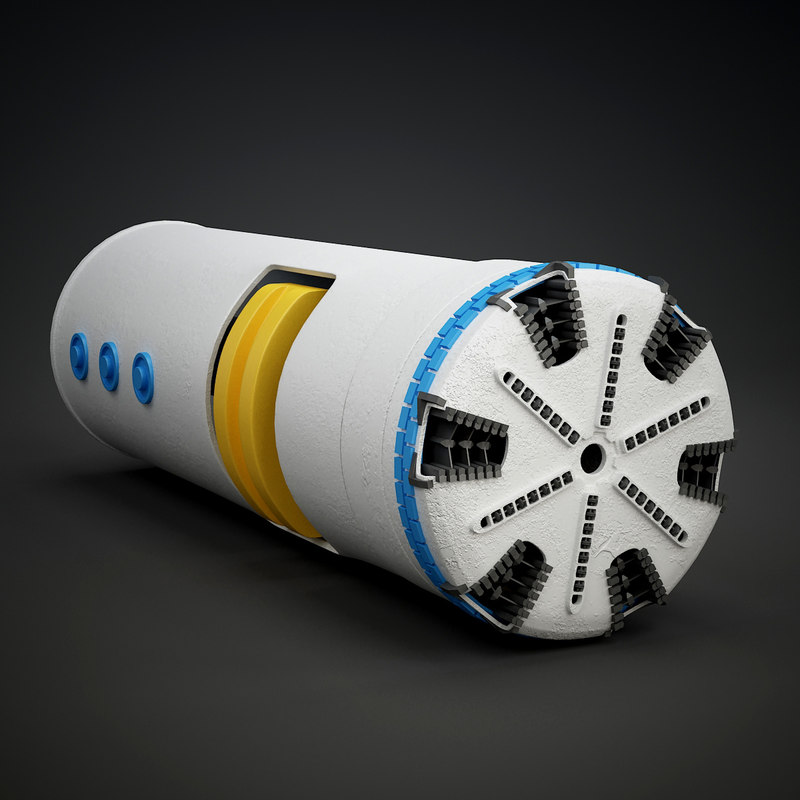 tunnel boring machine 3d model