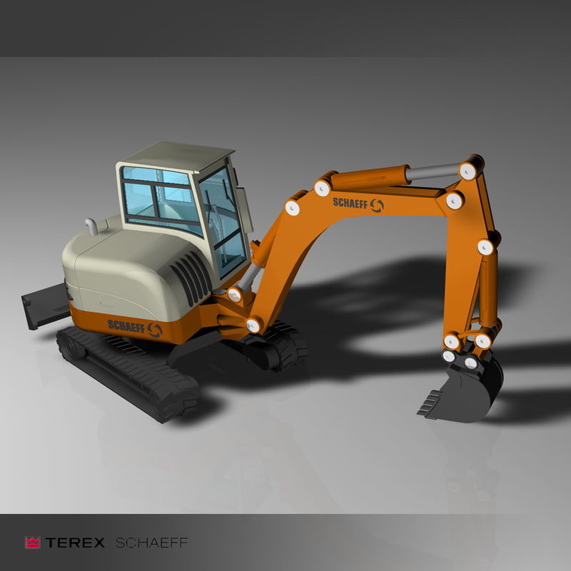 crawler excavator 3d model