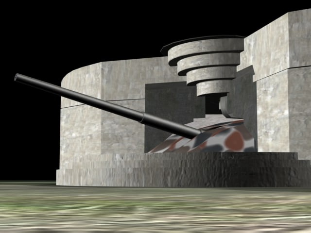 ww2 bunker german cannon max