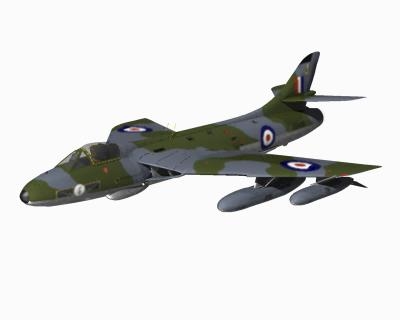 3d hawker hunter jet fighters model