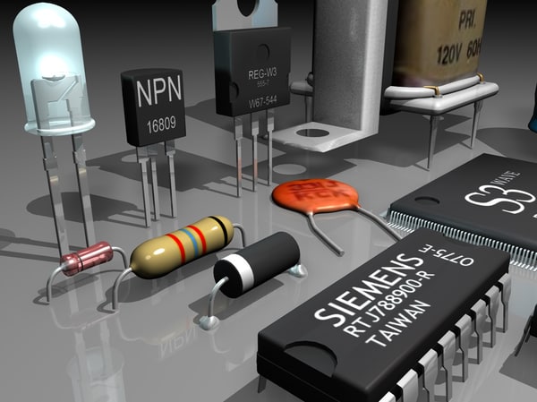 component electronic 3d model