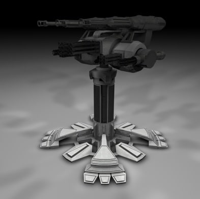 3d model defence turret