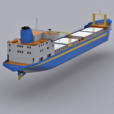 cargo ship container 3d model