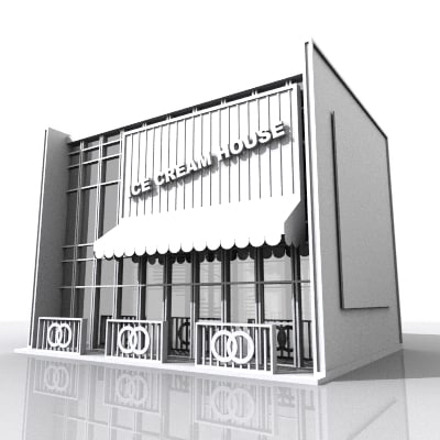 3d architecture shop model
