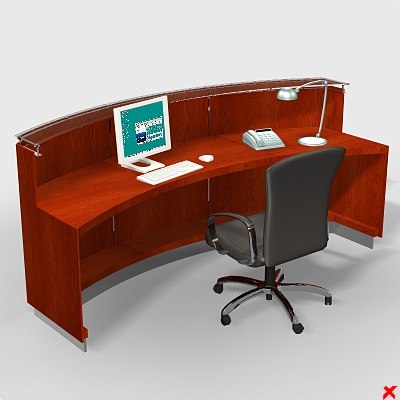 counter desk 3d model