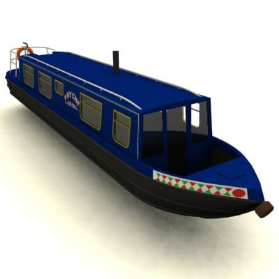 3d model of canal boat
