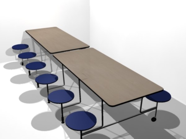 3d cafeteria table