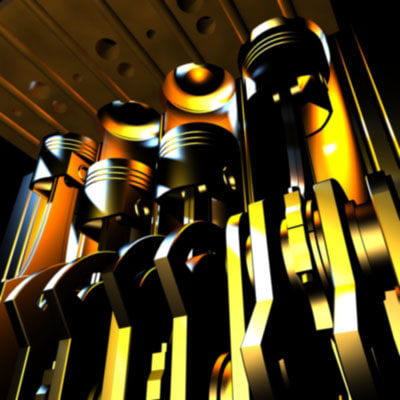 engine cutaway cut 3d model