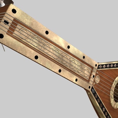 3d model fantasy lute