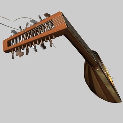 3d model fantasy lute