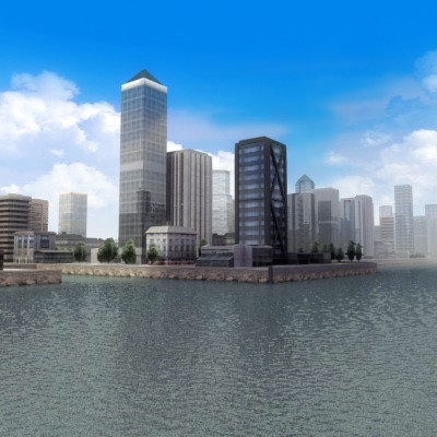 3d city environment skyscrapers buildings model
