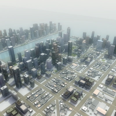 3d city environment skyscrapers buildings model