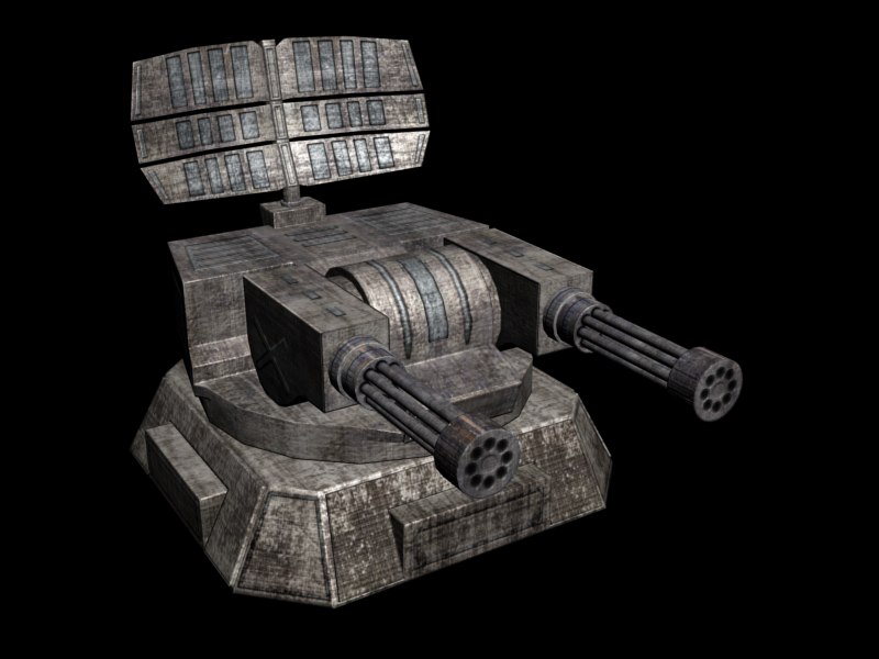 3d model stationary turret