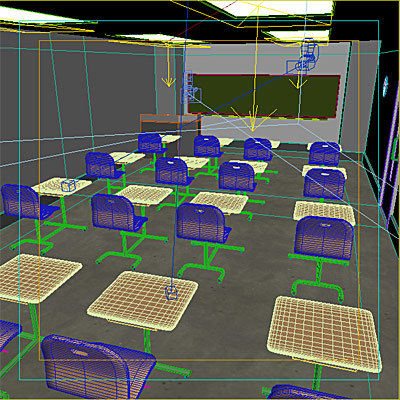 class room classroom 3d model