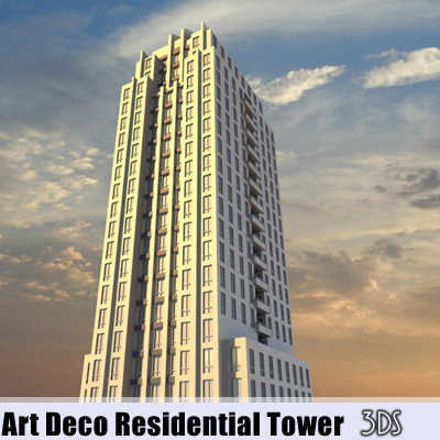 60 art deco residential 3d 3ds