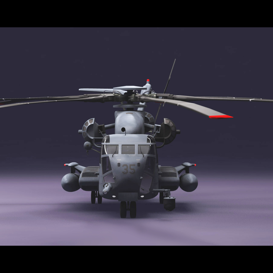 ch-53e super stallion helicopters 3d model