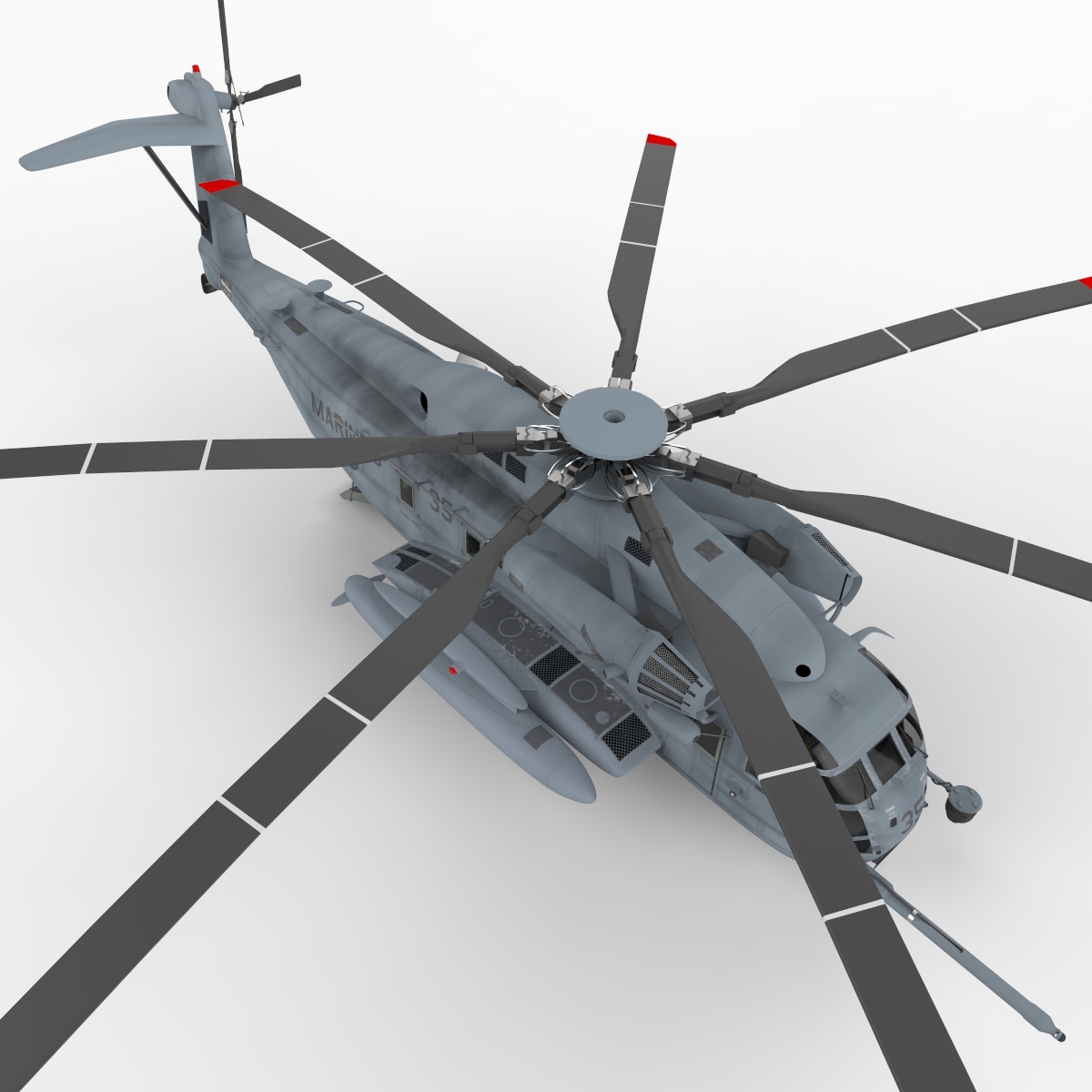 ch-53e super stallion helicopters 3d model