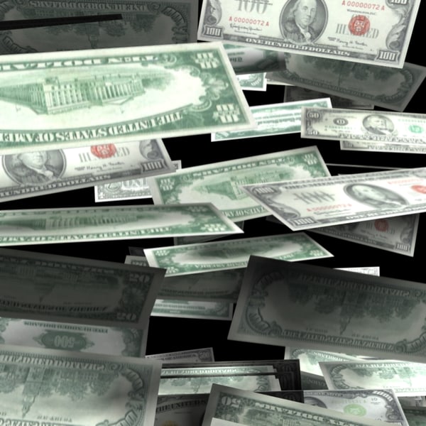 money falling 3d model