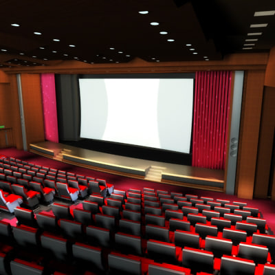 movie theatres 3d model
