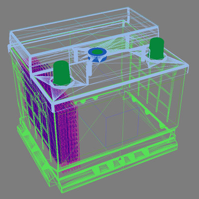 car battery 3d model