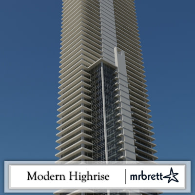3d modern office tower model