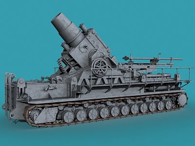 german howitzer wwi 3d model