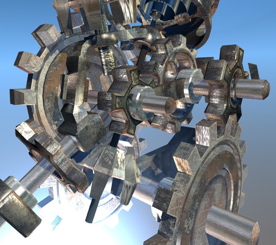 3d gear mechanism model