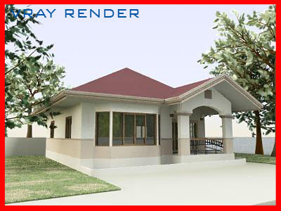 3d 1 storey bungalow model