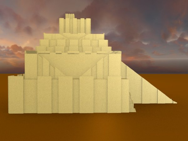 ziggurat babylon temple obj