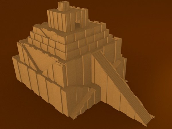 ziggurat babylon temple obj