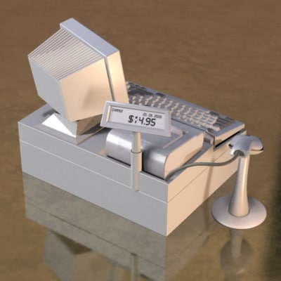computer cash register 3d model