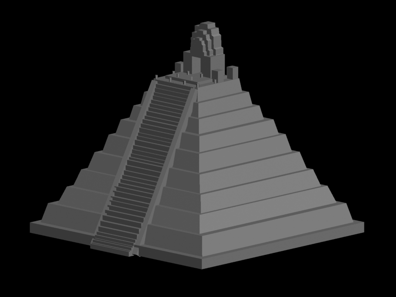aztec temple pyramid 3d 3ds