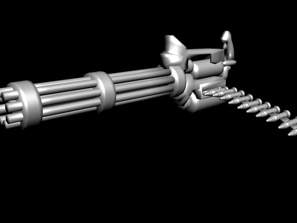 minigun bullet chain 3d model