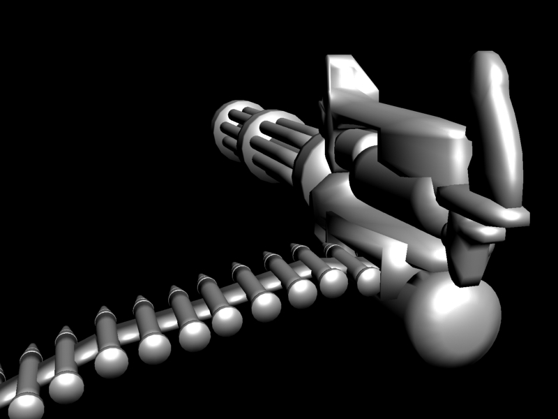 minigun bullet chain 3d model