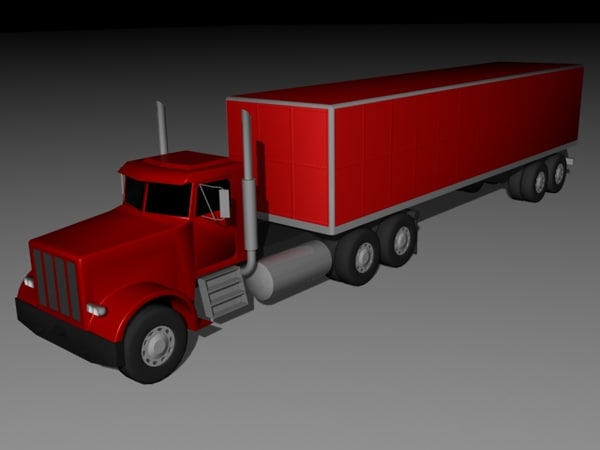 semi truck trailer 3d model