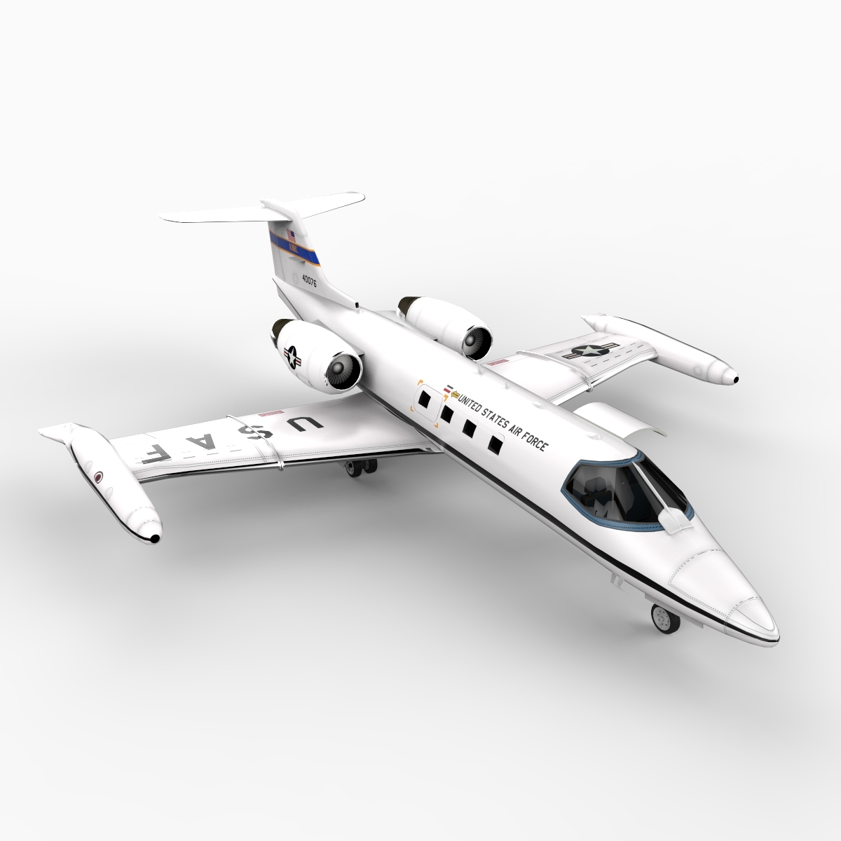 c21a lear jet air force 3d model