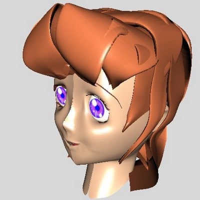 free manga head character 3d model