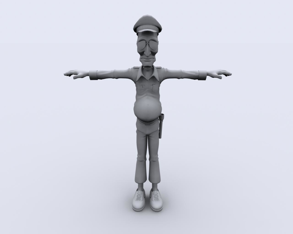 security guard character 3d ma