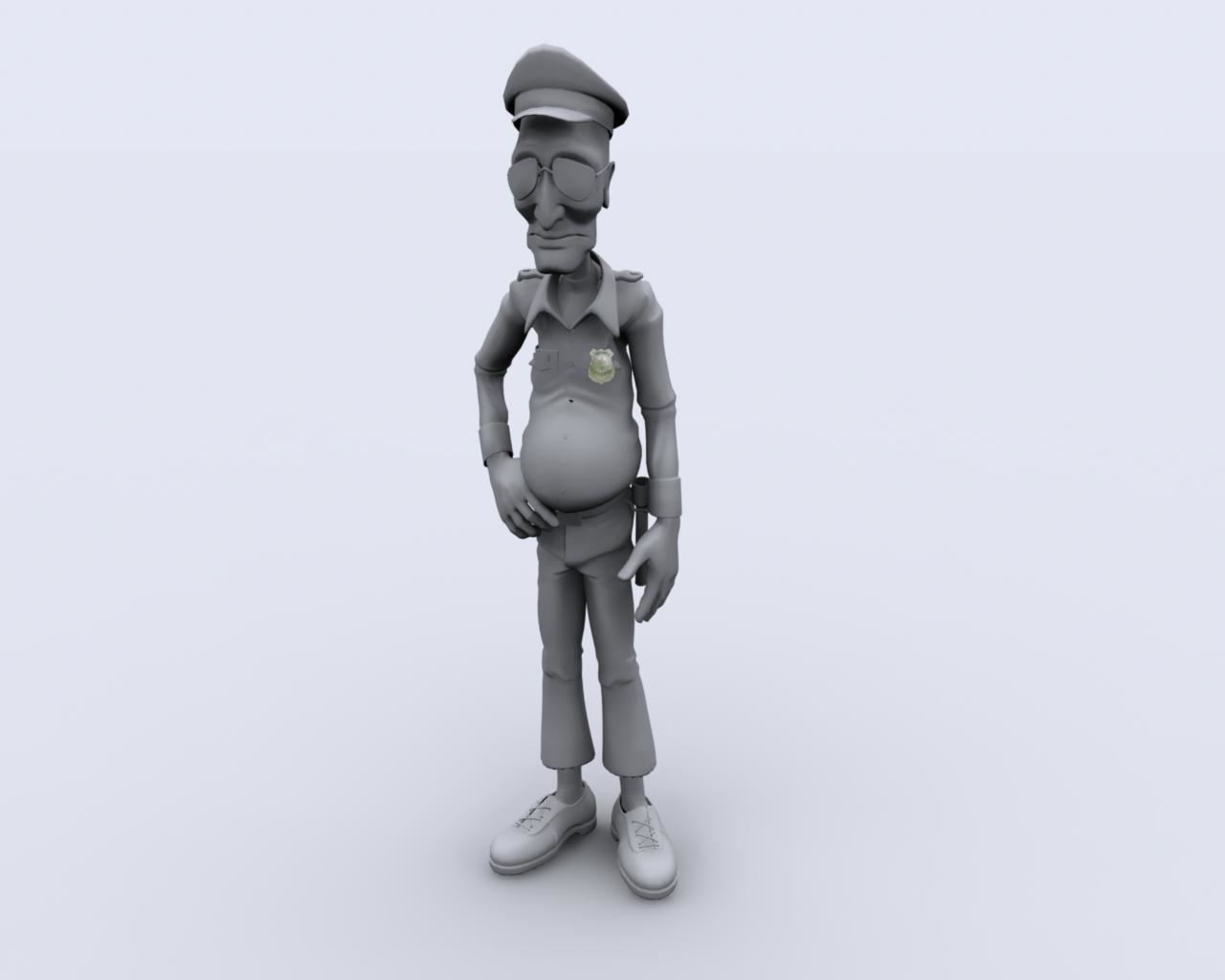 security guard character 3d ma