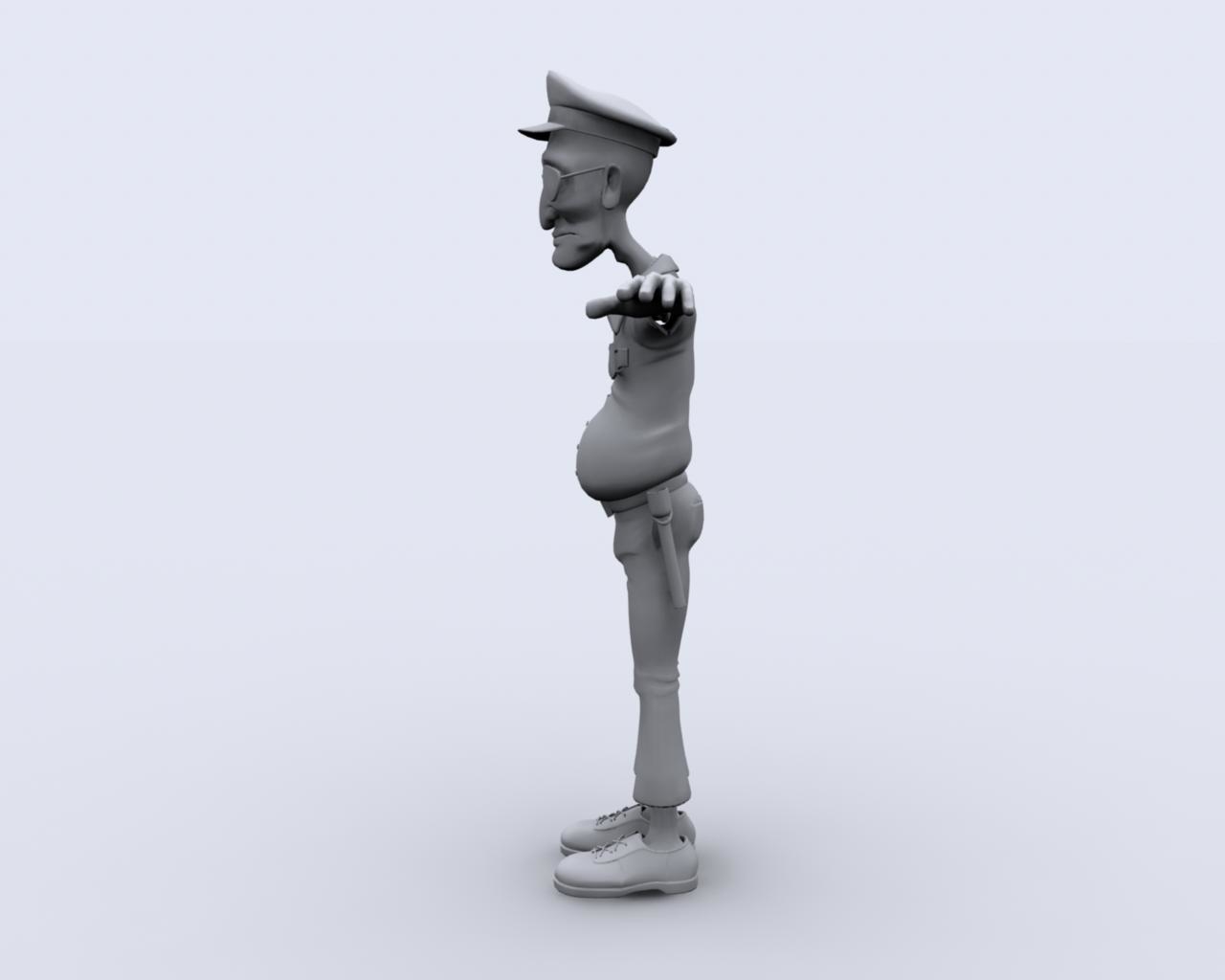 security guard character 3d ma