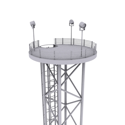 3d model of high-poly tower